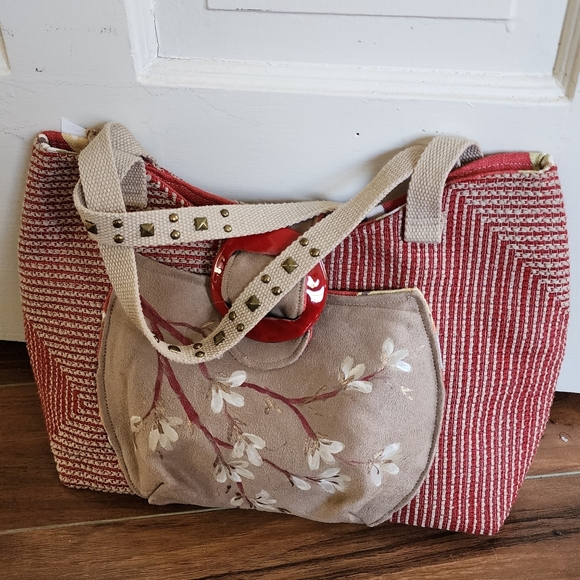 VAN WIE | Bags | Van Wie Red Branch Shoulderbag Nwt | Poshmark